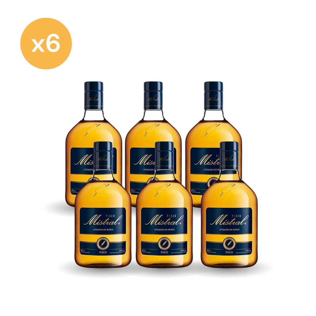 Pack x6 Pisco Mistral 1 lt 35° – Entrelatas
