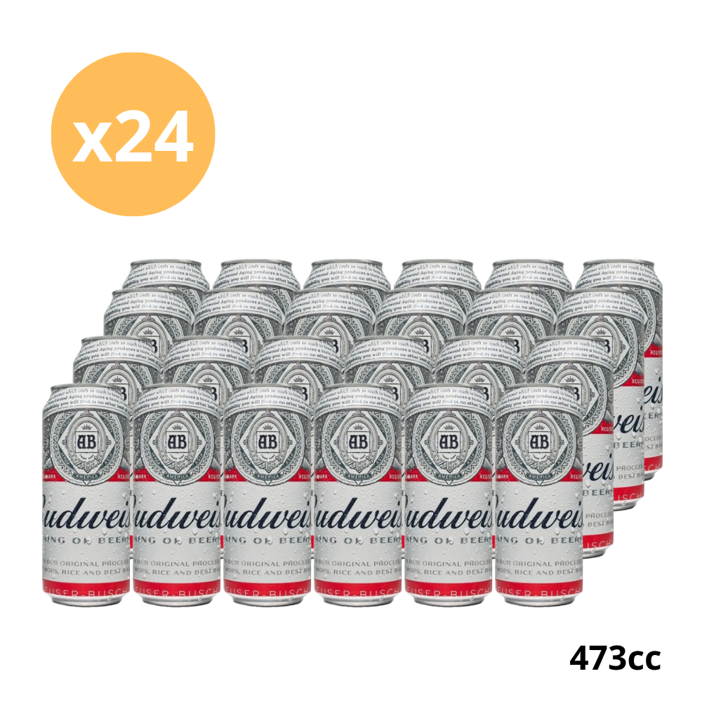 Pack x24 Cerveza Budweiser Lata 473 cc – Entrelatas