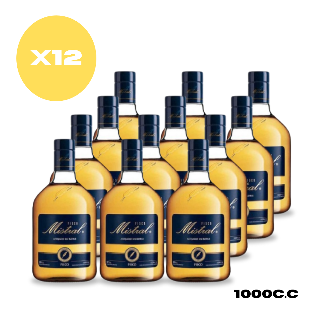 Pisco Mistral 1Lt 35° Pack x12 – Entrelatas