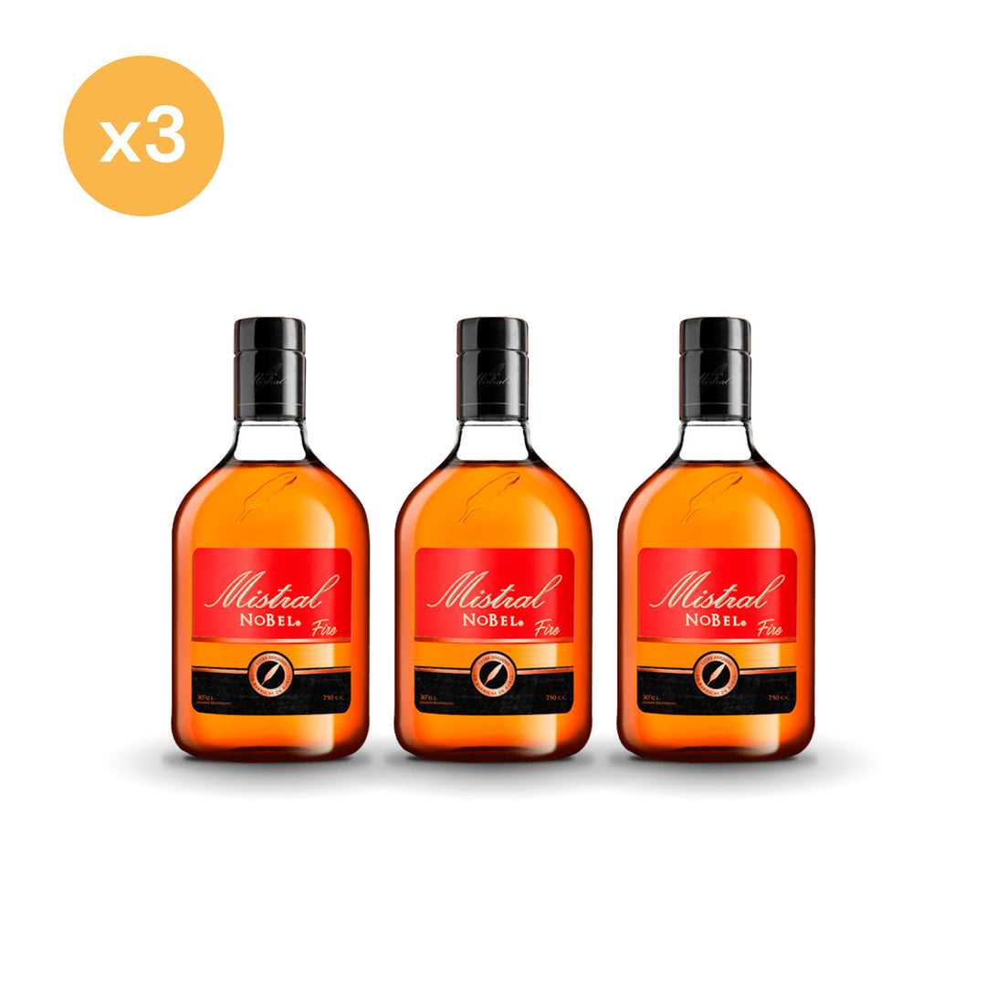 Pack x3 Pisco Mistral Nobel Fire – Entrelatas
