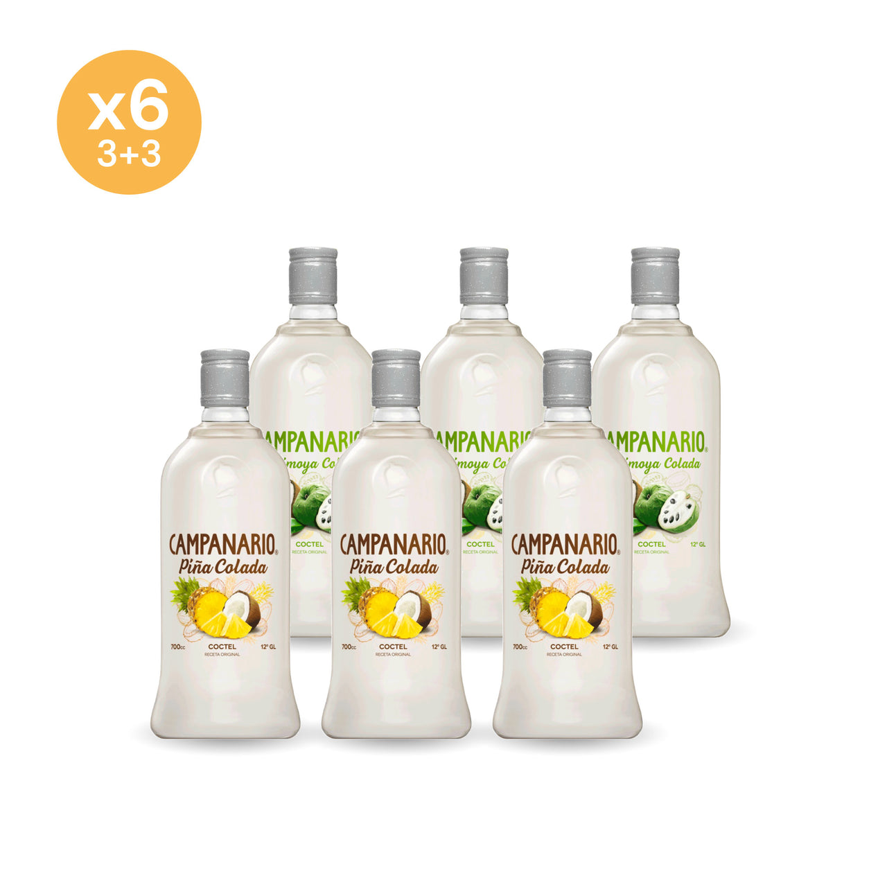 Pack x6 Colados - x3 Pisco Campanario Piña Colada 700 cc + x3 Pisco Ca – Entrelatas